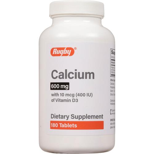 Rugby Calcium 600 mg with Vitamin D3 180 Tablets (Set of 12 ...
